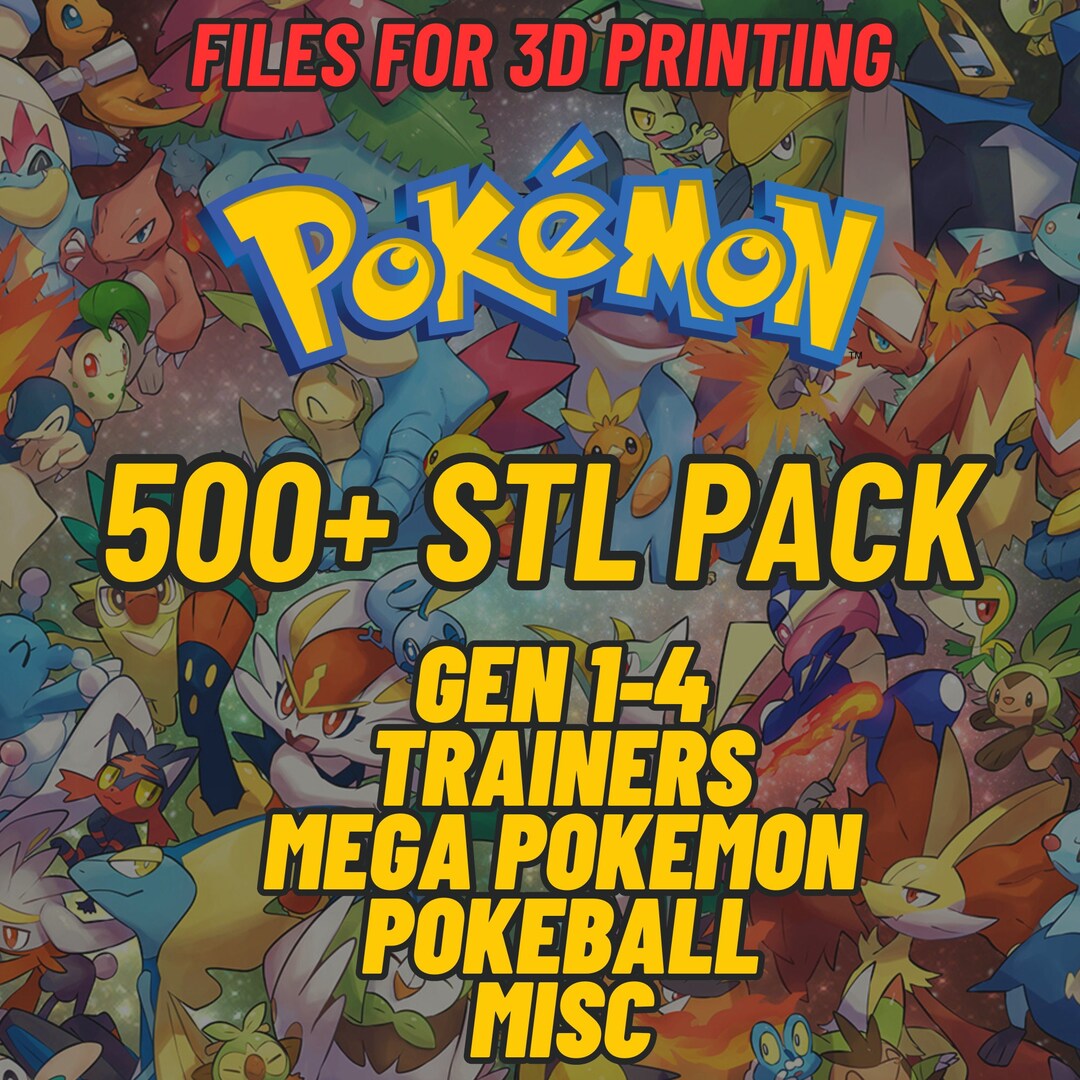 Archivos de impresora 3D Pokemon STL Gen 1-4, Mega Pokemon, Pokeballs ...