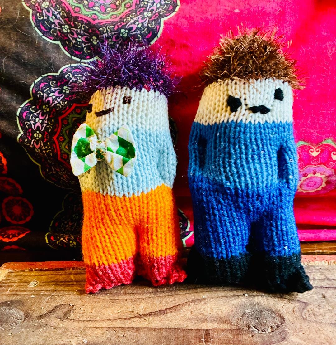 Pocket Buddies Pals Brothers Amigurumi Hand Knit Little Boys - Etsy