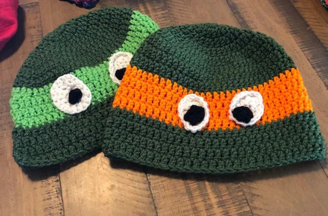 Childrens Fun Two Cartoon Turtle Beanies/hats Crochet Handmade - Etsy
