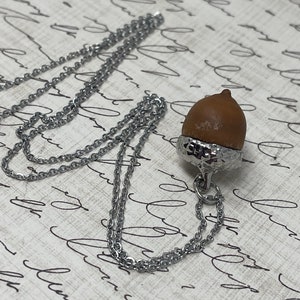 1 Real Acorn Nut Pendant With Stainless Steel Necklace - Acorn Gift for ...