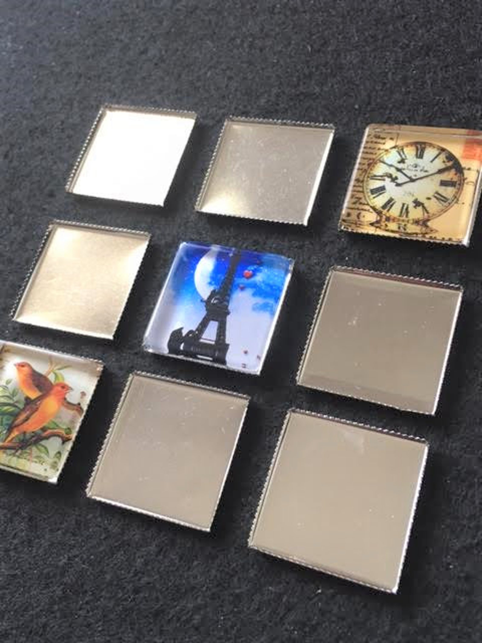 Makes 20 MAGNETS DIY Kit 25mm Square Settings Glass Squares | Etsy