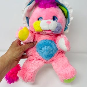 Vintage 1986 Popples Cribsy Plush Baby Pink Tail Rattle Popples Toy 80s ...