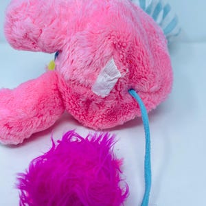 Vintage 1986 Popples Cribsy Plush Baby Pink Tail Rattle Popples Toy 80s ...