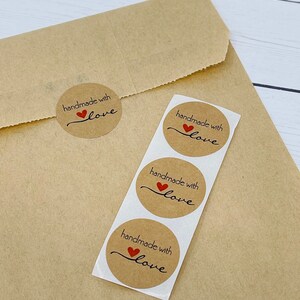 500 Handmade With Love Roll of Stickers Seals Adhesive - Gift Bags ...
