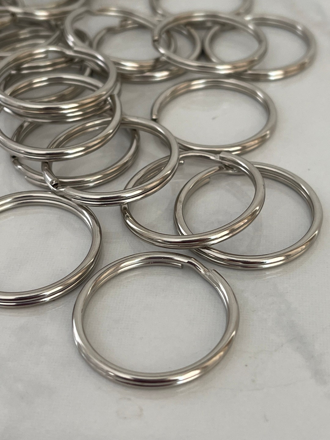 50 32mm Key Rings Large Split Rings Keyrings Purse Charms Antique ...