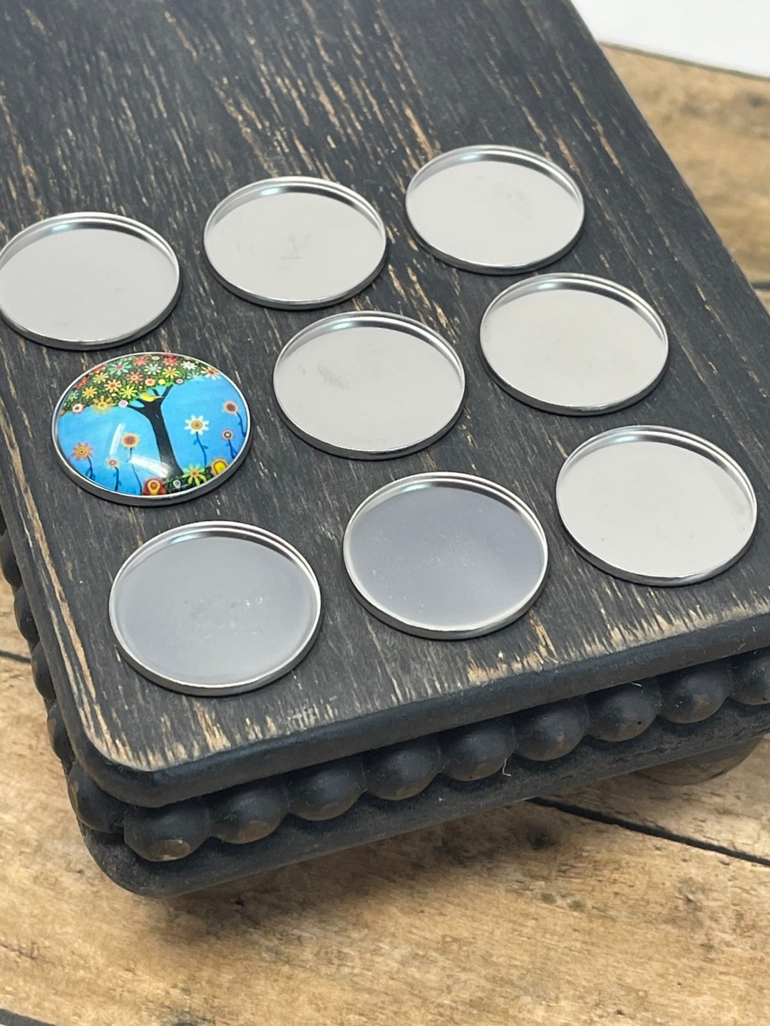 50 Round Stainless Steel Cabochon Settings Tray 25mm - Hair Accessory ...