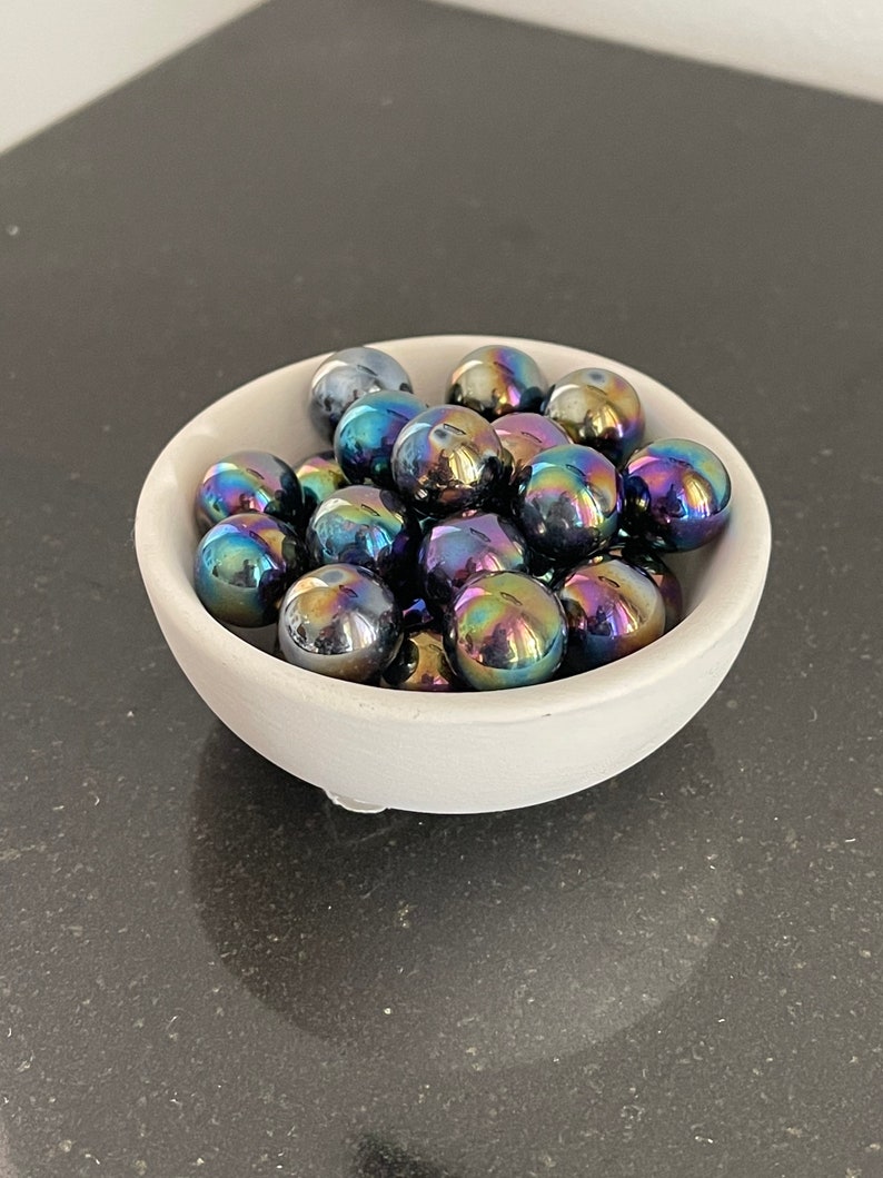 14mm Blue Purple Oily Glass Marbles - 20 Pieces Carnival Glass Style ...