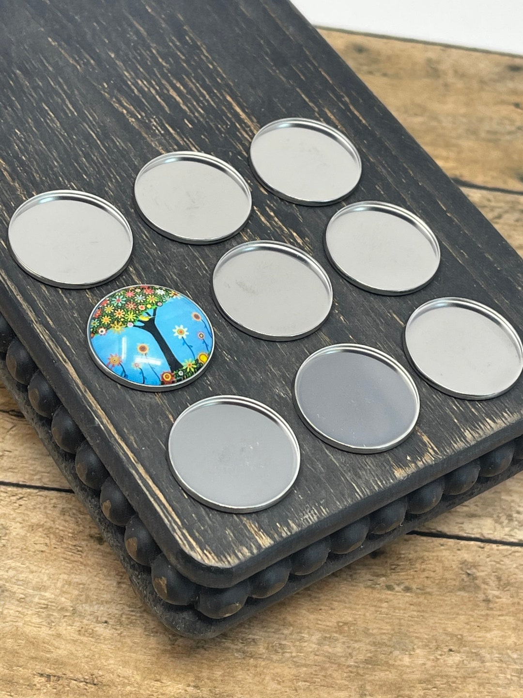 50 Round Stainless Steel Cabochon Settings Tray 25mm Hair Accessory ...