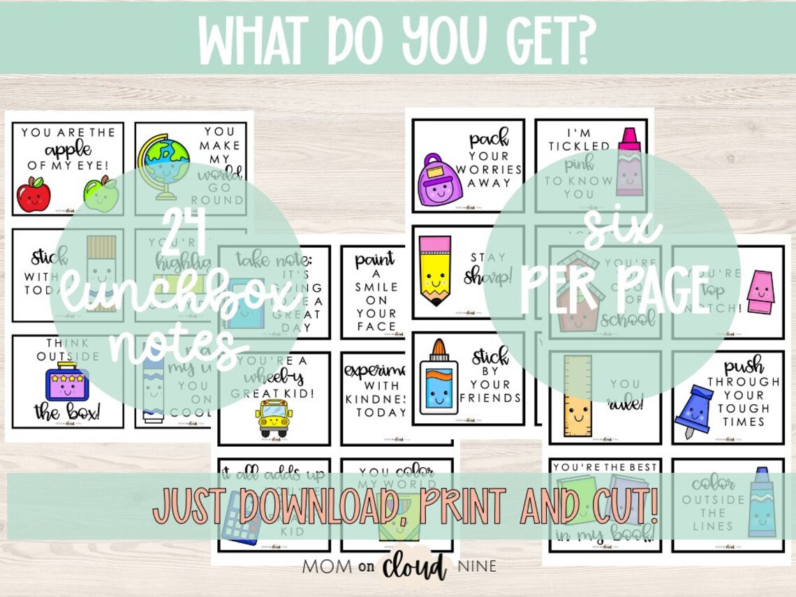 Little Lunchbox Cards, Printable Lunch Box Love Notes Lunch Box Cards ...