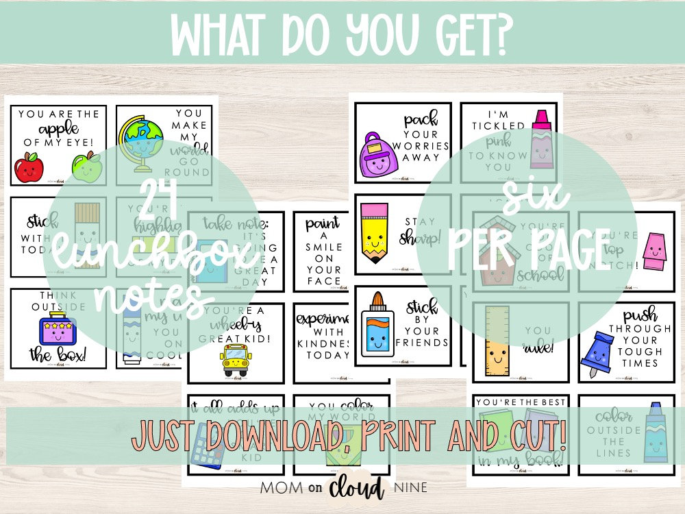 Little Lunchbox Cards, Printable Lunch Box Love Notes + Lunch Box Cards ...