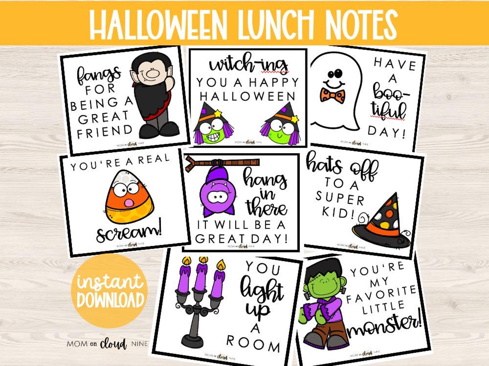 Halloween Lunch Box Notes | Halloween Lunchbox Notes | Printable Lunch ...