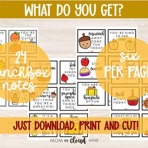 Fall Lunch Box Notes | Fall Lunchbox Notes | Printable Lunch Box Love ...