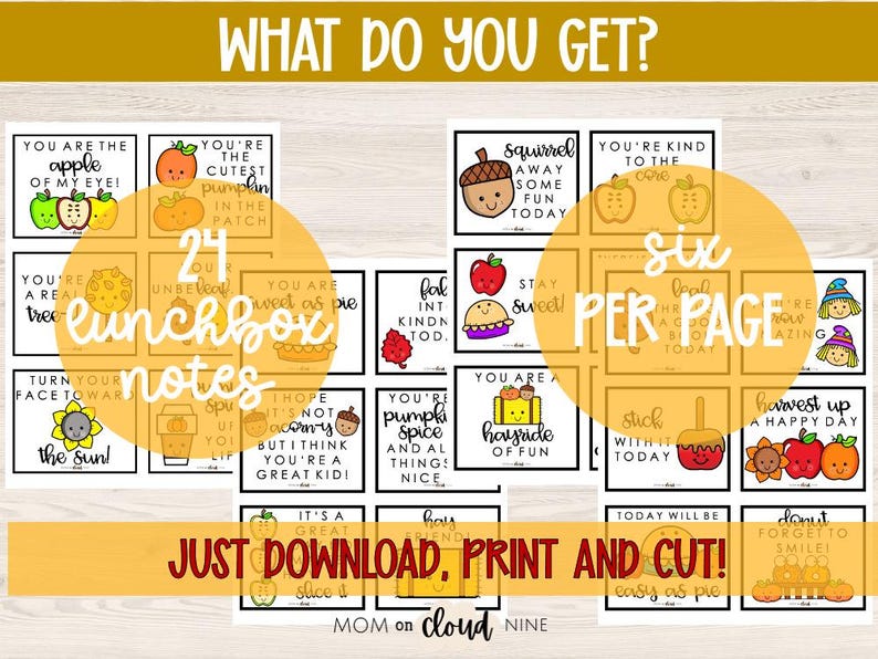 Fall Lunch Box Notes | Fall Lunchbox Notes | Printable Lunch Box Love ...