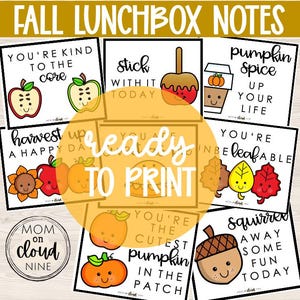 Fall Lunch Box Notes | Fall Lunchbox Notes | Printable Lunch Box Love ...