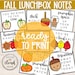 Fall Lunch Box Notes | Fall Lunchbox Notes | Printable Lunch Box Love ...