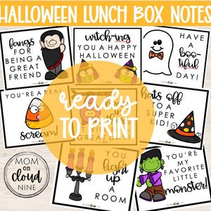 Halloween Lunch Box Notes | Halloween Lunchbox Notes | Printable Lunch ...