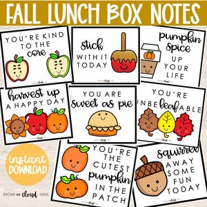 Fall Lunch Box Notes | Fall Lunchbox Notes | Printable Lunch Box Love ...