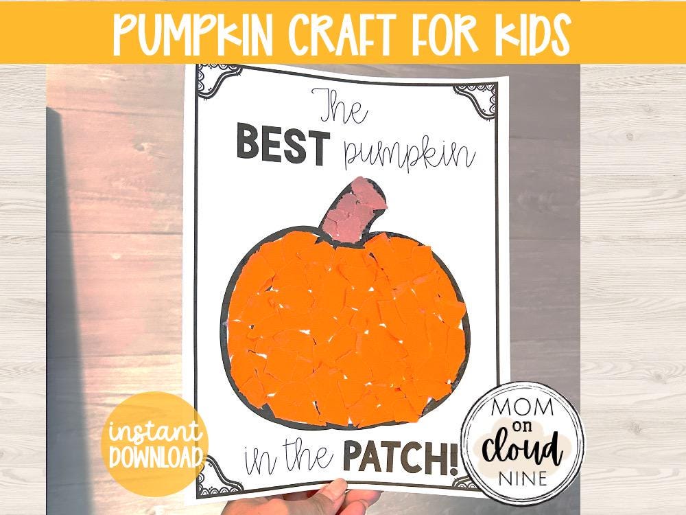 Pumpkin Craft for Kindergarten | Pumpkin Fine Motor Activities ...