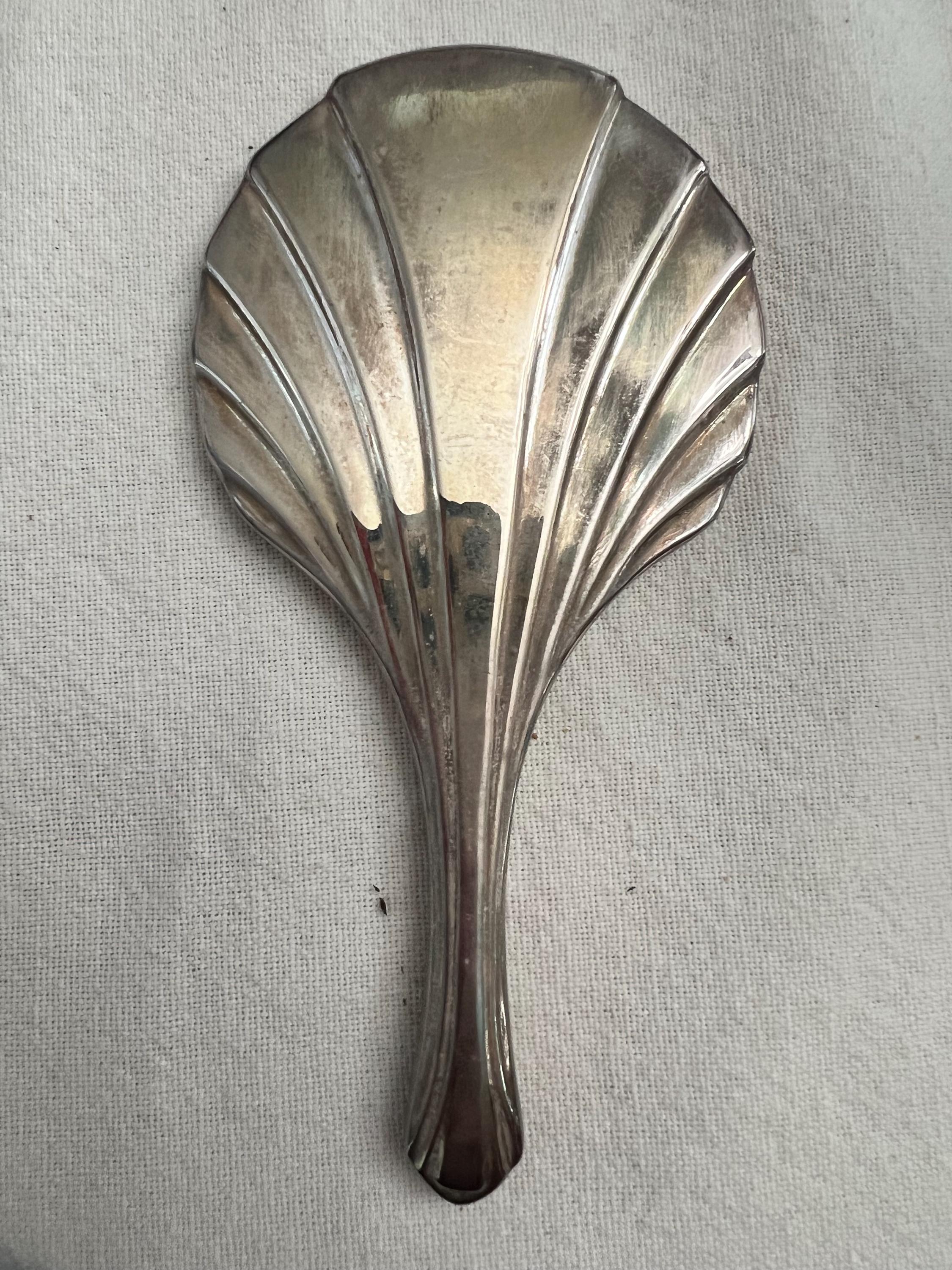 Vintage Art Deco Style Small Hand Mirror Silver Tone Mirror With Handle ...