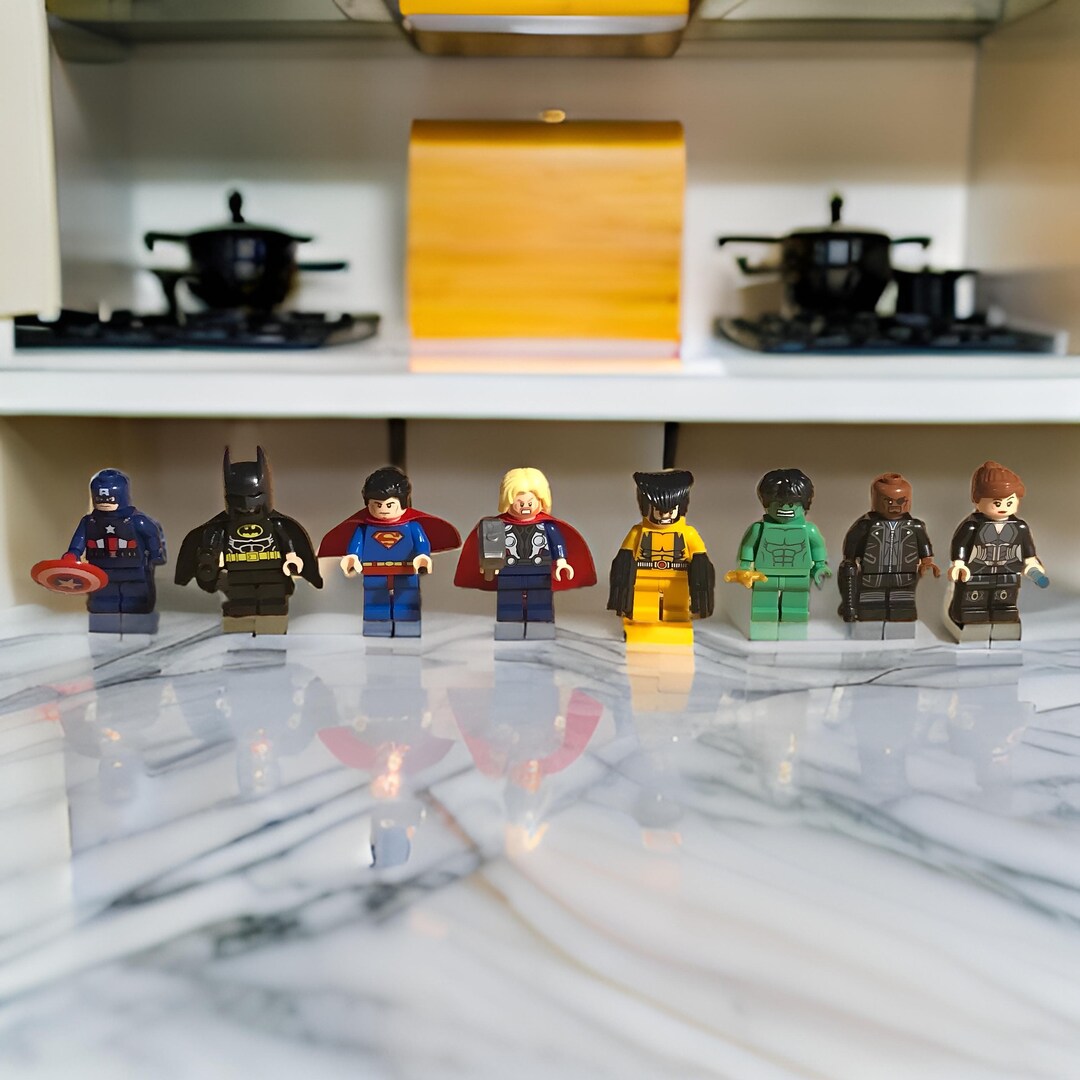 Lego Minifigures Bundle, 8 Minifigures, DC & Marvel, Batman, Superman ...