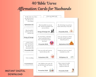 80 Bible Scripture Printable Cards for Marriage, 40 Bible Verse ...