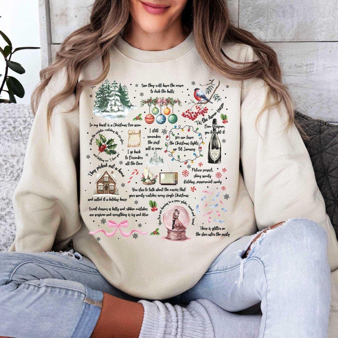 Christmas Song Lyrics Png, Christmas Song Png, Cozy Fall Apparel Png ...