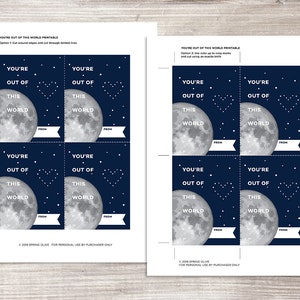 Space Valentine, Printable Valentine, Kids, Digital File, Class ...