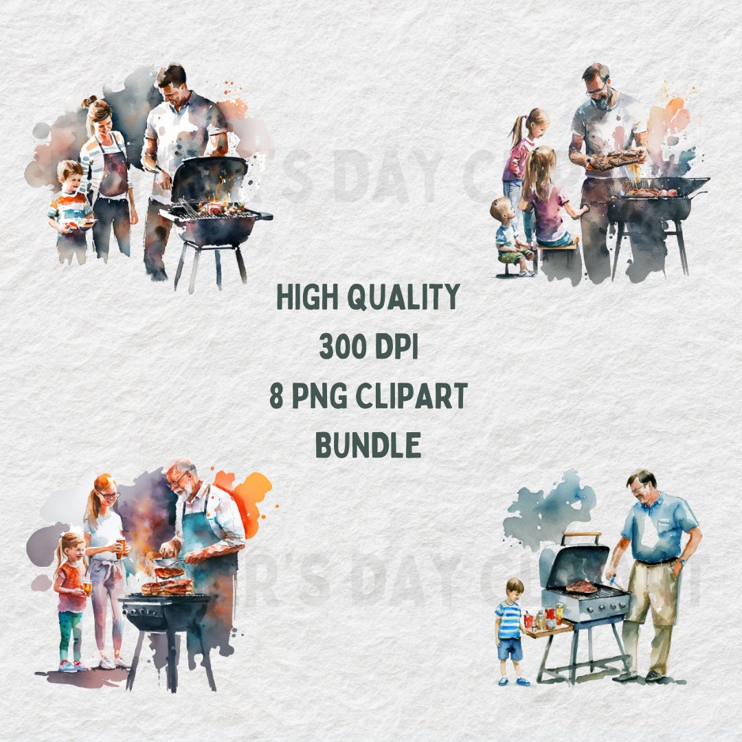Father's Day Clipart Bundle, Watercolor Clipart Bundle, Father Son ...