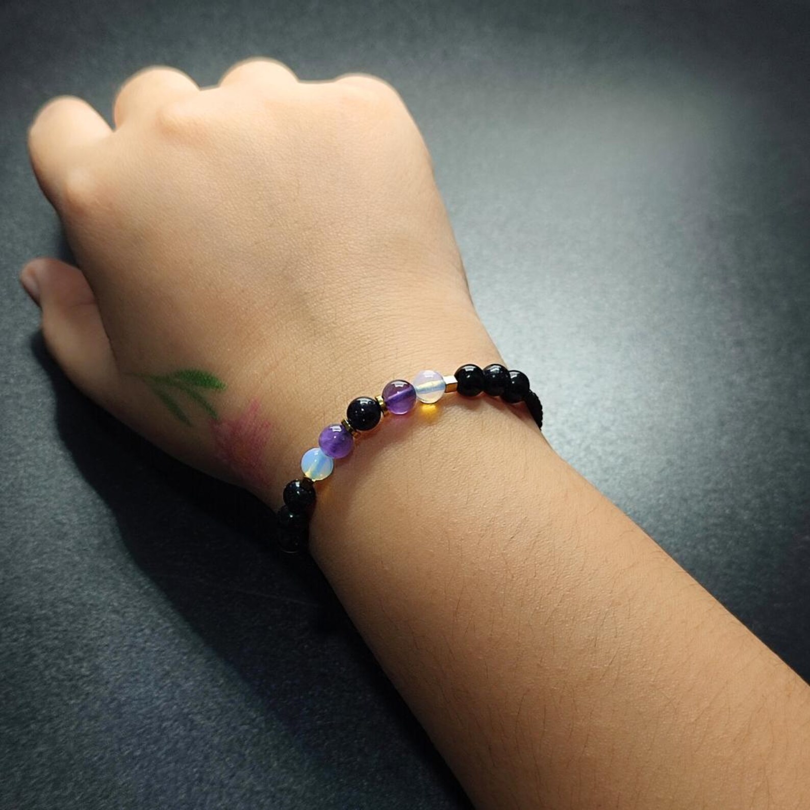 Arcane Caitlyn Inspired Bracelet Amethyst, Opalite, Blue Sandstone - Etsy