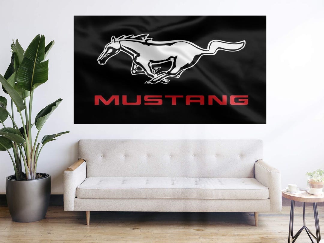 Ford Mustang Flag Ford Horse Mustang Flag Decoration Garage Flag Man ...