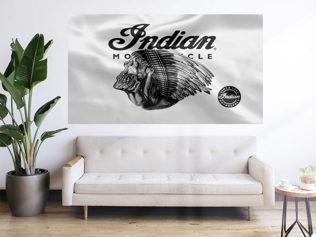 Indian Motorcycles Flag Indian Motorcycles White Flag Banner Decoration ...