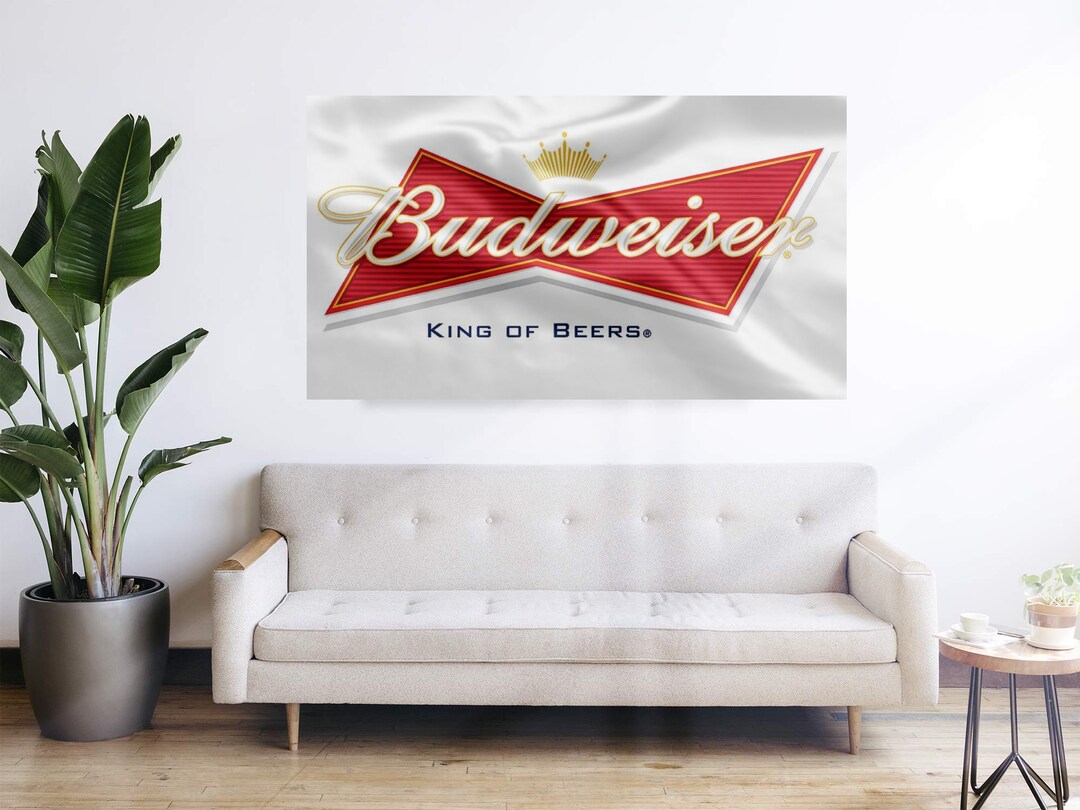 Budweiser White Flag Bud Flag Banner Budweiser King of Beers. Bar Flag ...
