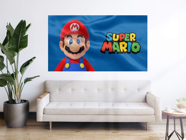 Super Mario Flag 3x5 Feet 90 X 150 Cm 3x5 6x4 Large Flag - Etsy