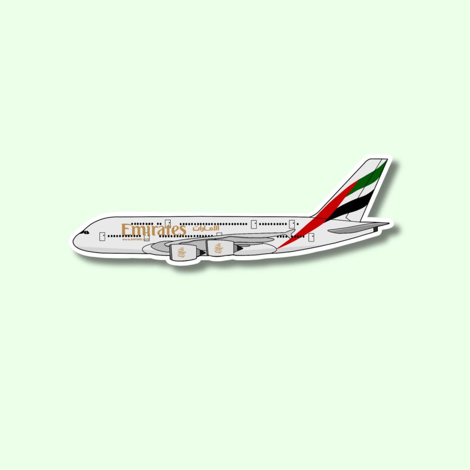Emirates A380 Airbus Airplane Sticker | Glossy Aviation Decal - Etsy