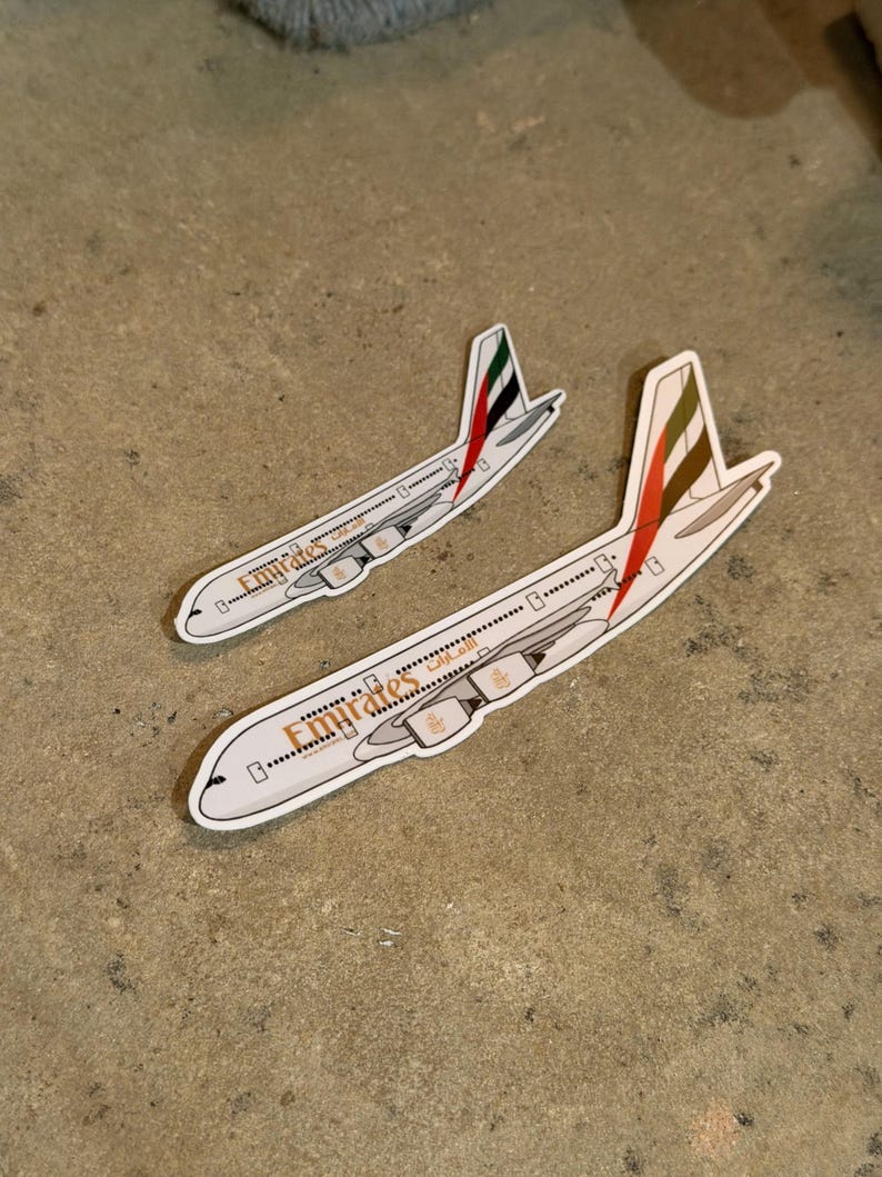 Emirates A380 Airbus Airplane Sticker | Glossy Aviation Decal - Etsy