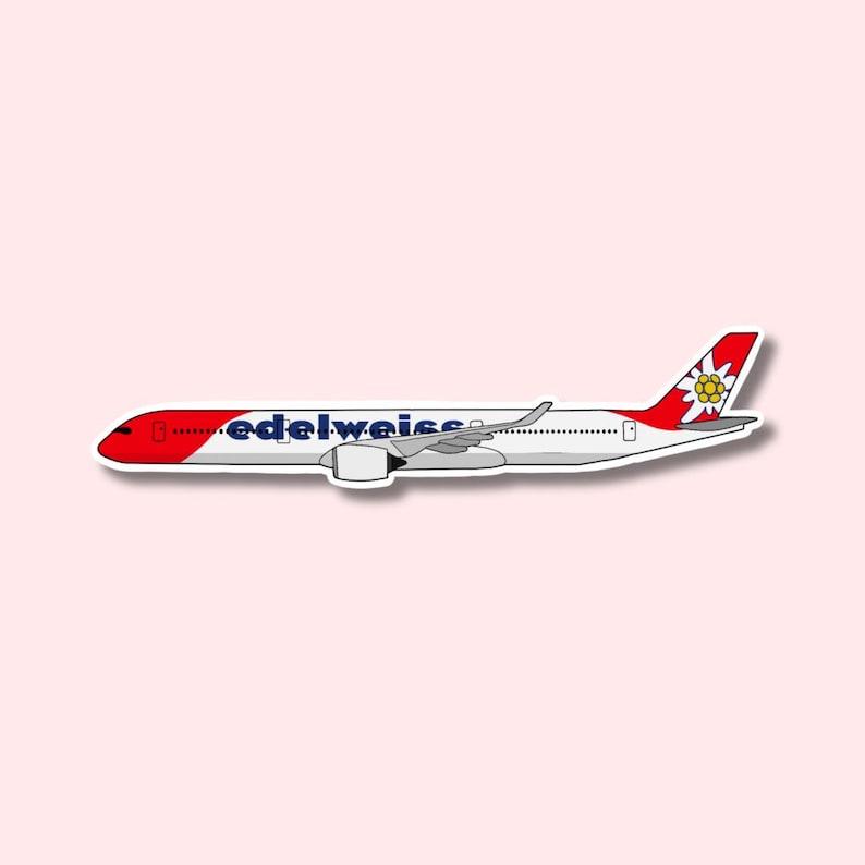 Edelweiss Air A350 Airbus Airplane Sticker | Glossy Aviation Decal - Etsy