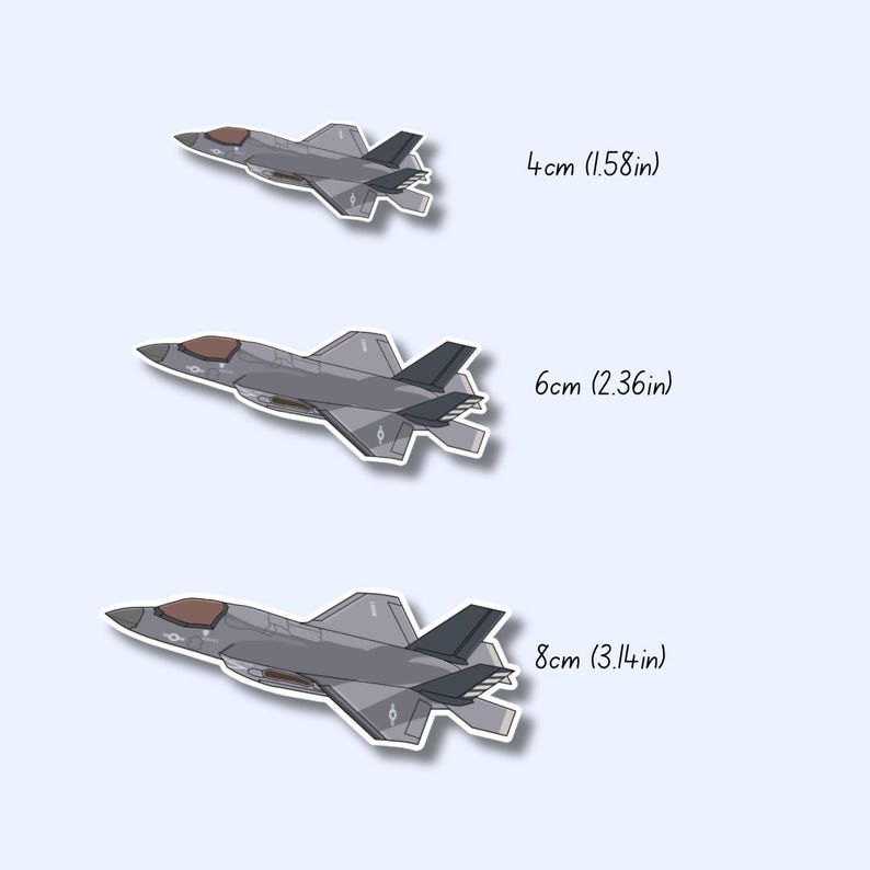 F35 Fighter Jet Airplane Sticker, Military Sticker | Glossy Aviation ...