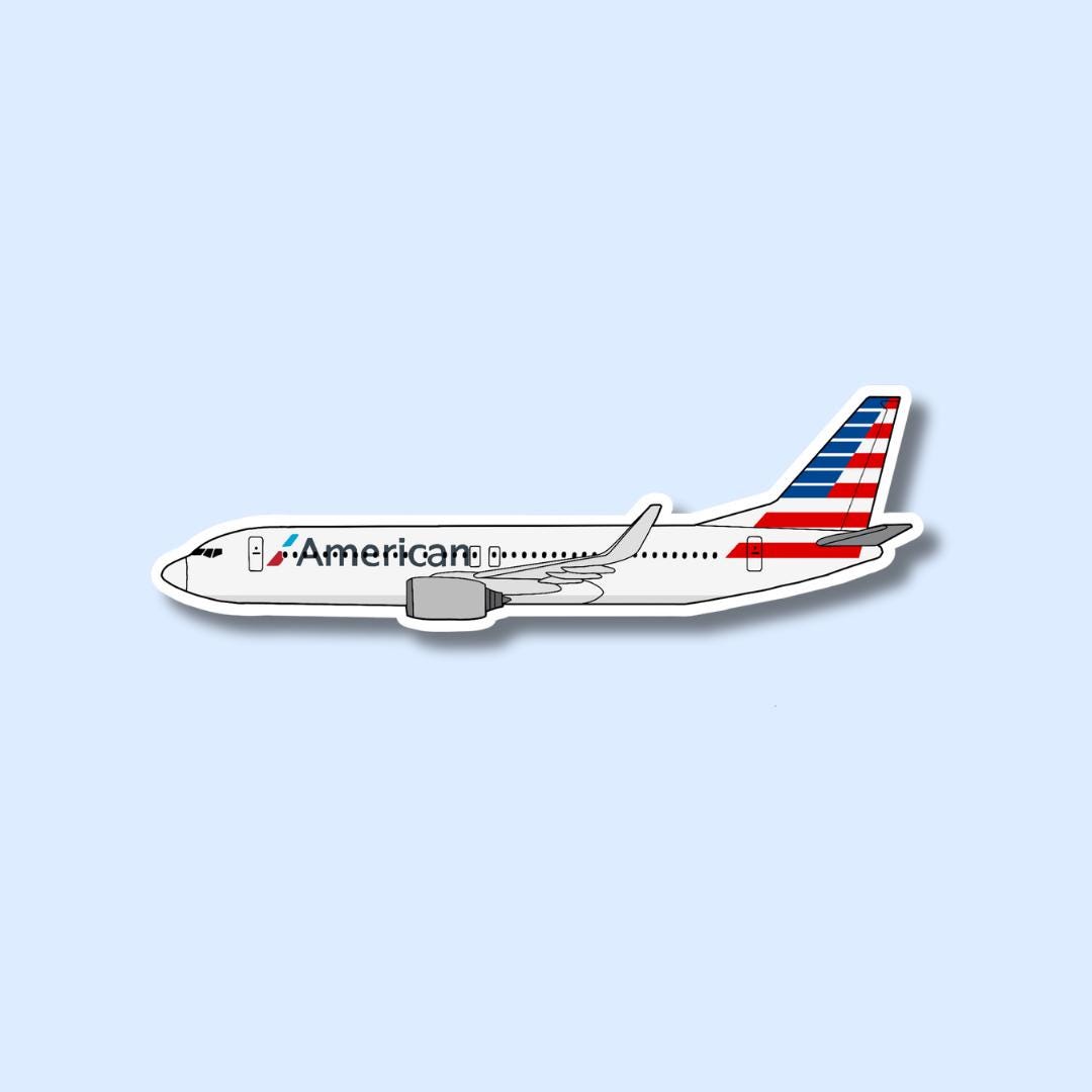 American Airlines Boeing 737 Airplane Sticker | Glossy Aviation Decal ...