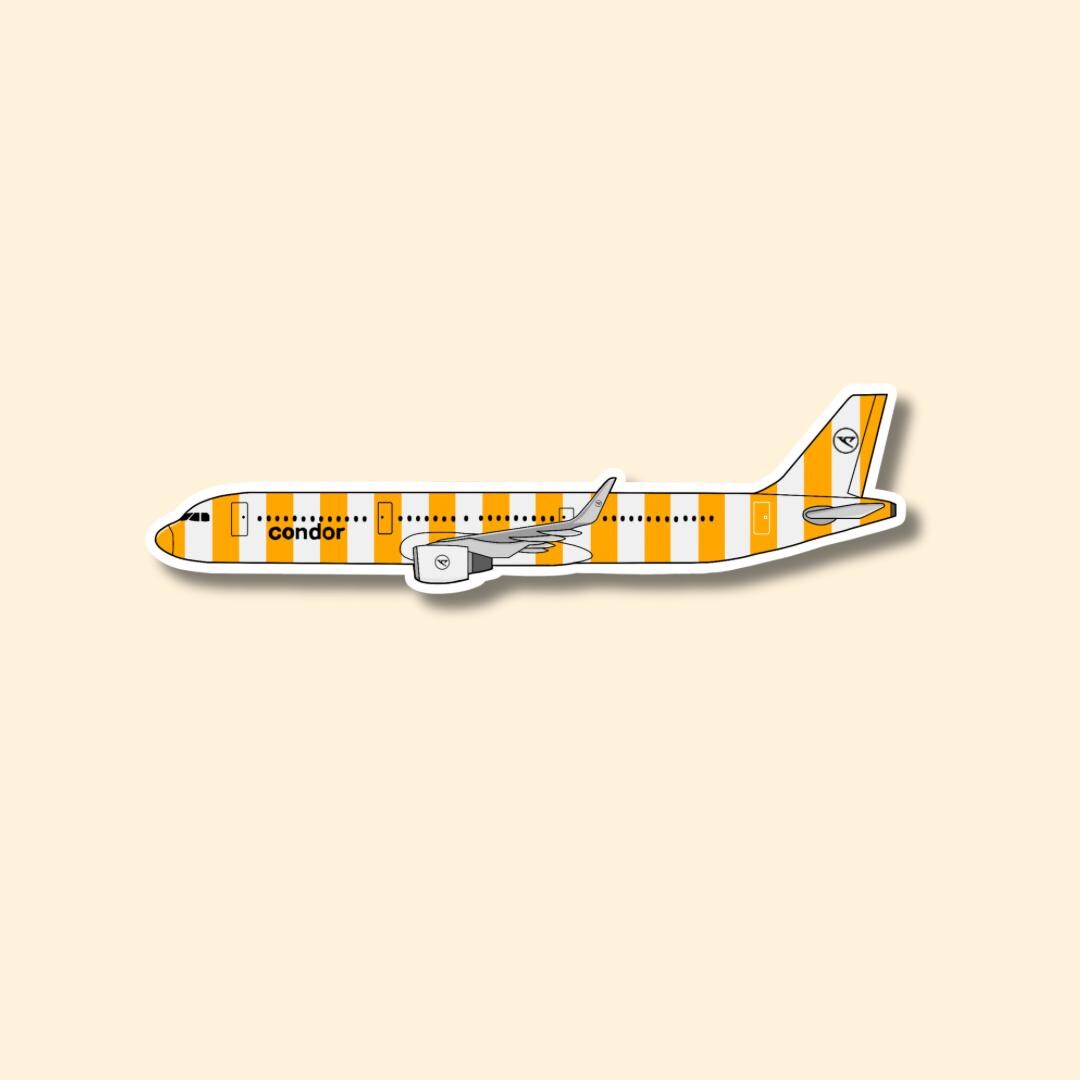 Condor A321 Neo (sun Yellow Livery) Airbus Airplane Sticker | Glossy ...