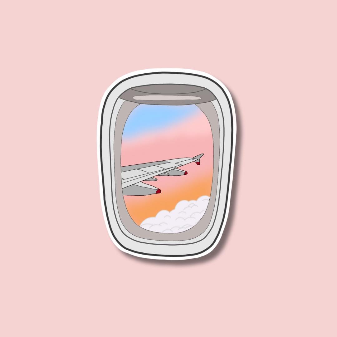 Airplane Window Sticker Decal for Laptop, Suitcase, Water Bottle Travel ...