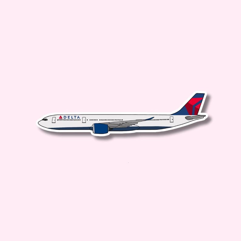 Delta A330 Neo Airplane Sticker | Decal for Laptop, Suitcase, Water ...