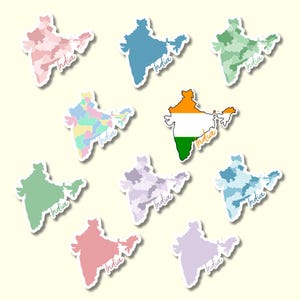 India Map Sticker Decal for Laptop, Suitcase, Water Bottle Travel, Gift ...
