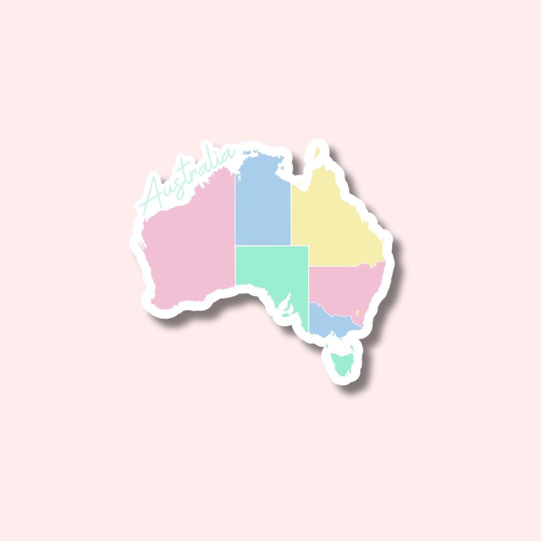 Australia Map Sticker | Decal for Laptop, Suitcase, Water Bottle ...
