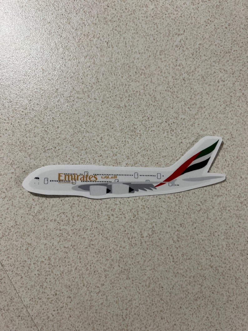 Emirates A380 Airplane Sticker | Decal for Laptop, Suitcase, Water ...