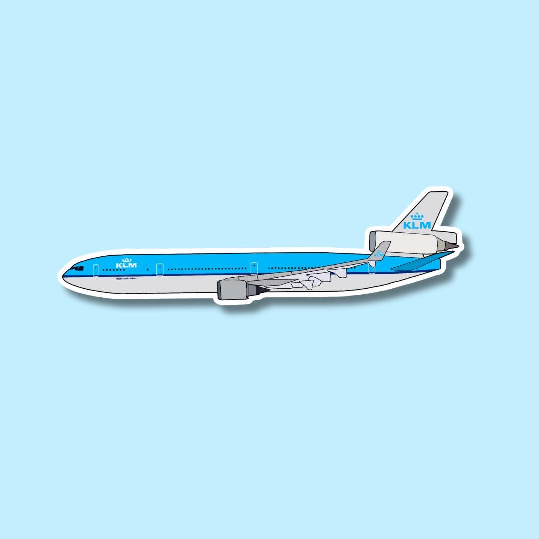 KLM MD11 Airplane Sticker | Decal for Laptop, Suitcase, Water Bottle ...
