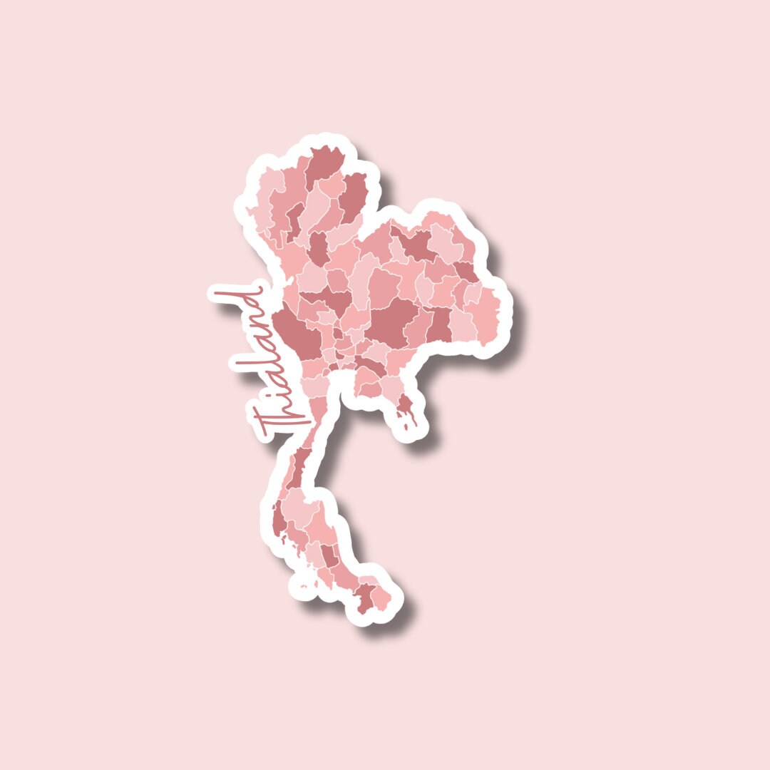 Thialand Map Sticker | Decal for Laptop, Suitcase, Water Bottle ...