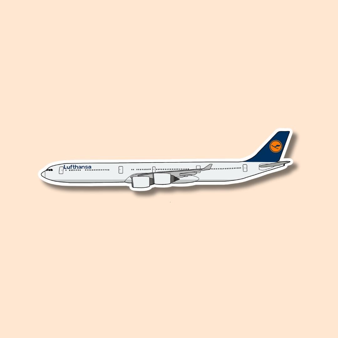 Lufthansa A340 Airplane Sticker | Decal for Laptop, Suitcase, Water ...