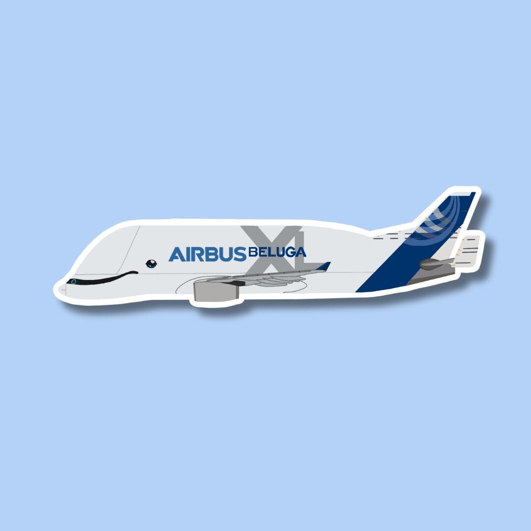 Airbus Beluga XL Aircraft Sticker Decal for Laptop, Suitcase, Water ...