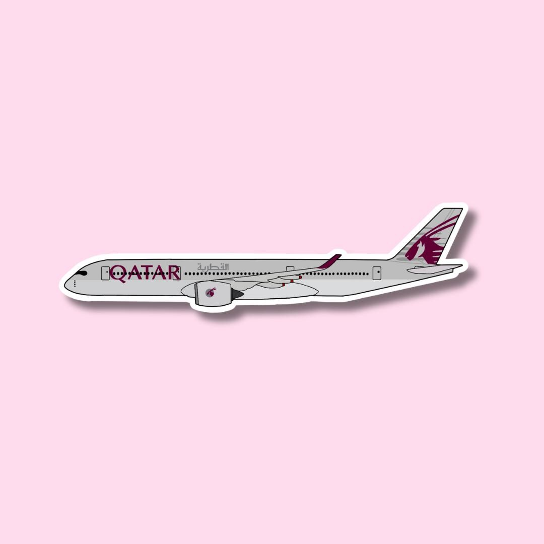 Qatar A350 Airbus Airplane Sticker | Glossy Aviation Decal - Etsy