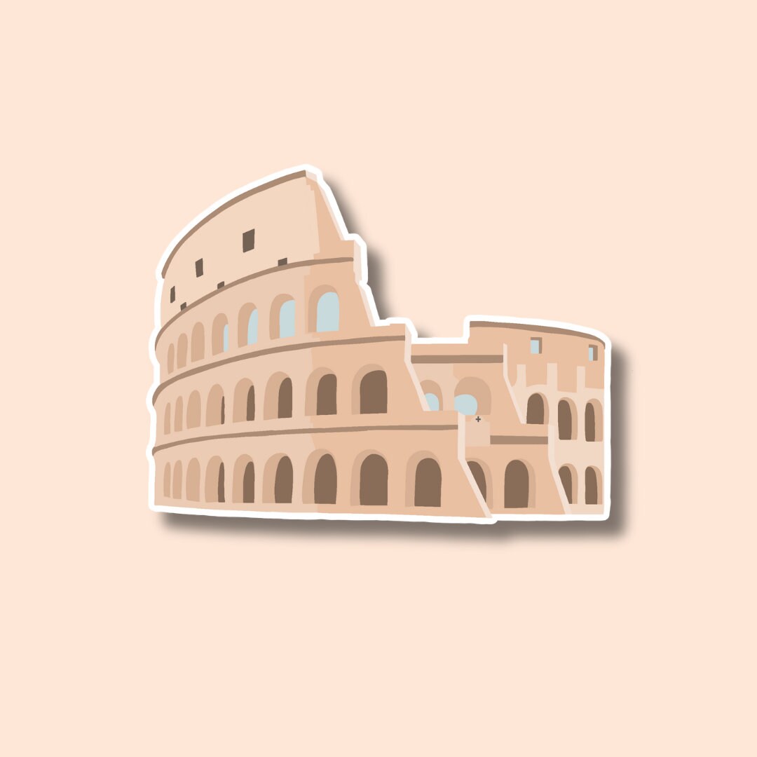 Rome Colosseum Sticker | Decal for Laptop, Suitcase, Water Bottle ...